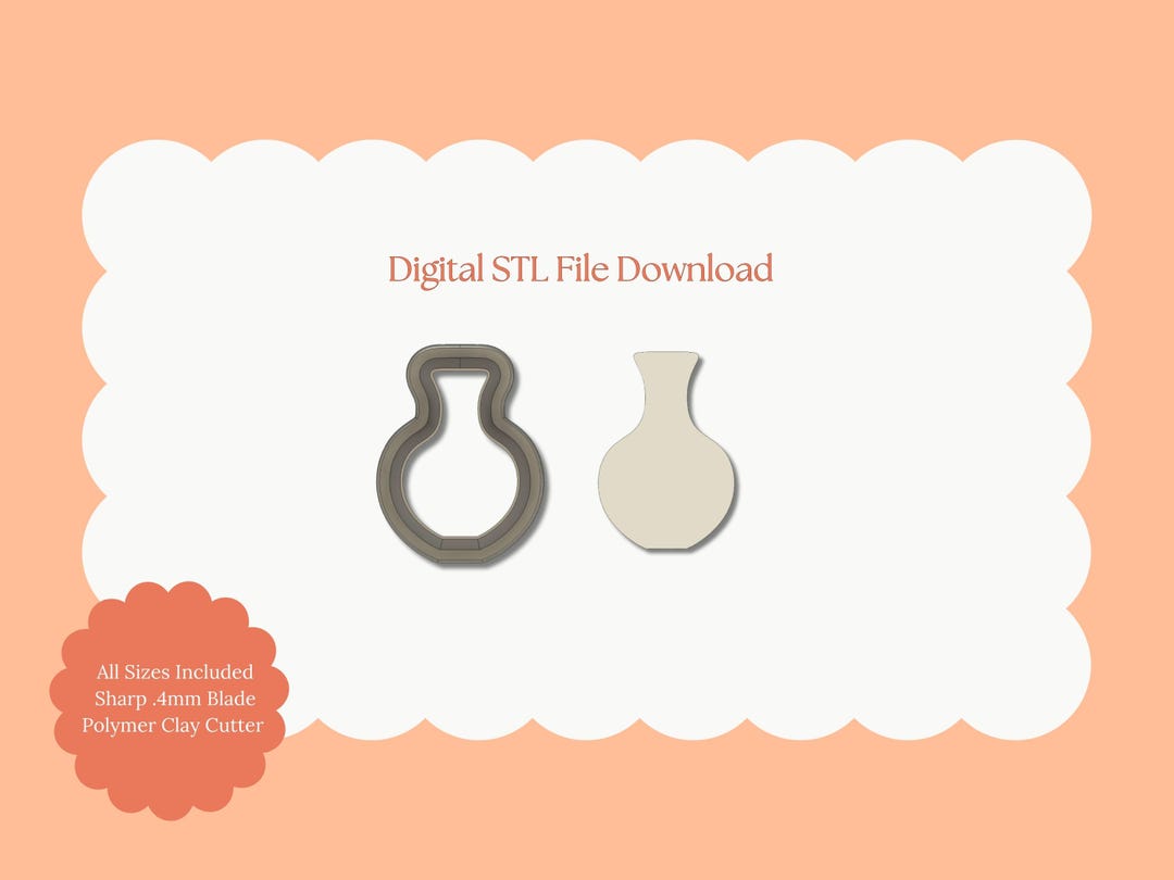 Rounded Vase Clay Cutter | Rounded Vase STL File – Digital Floral ...