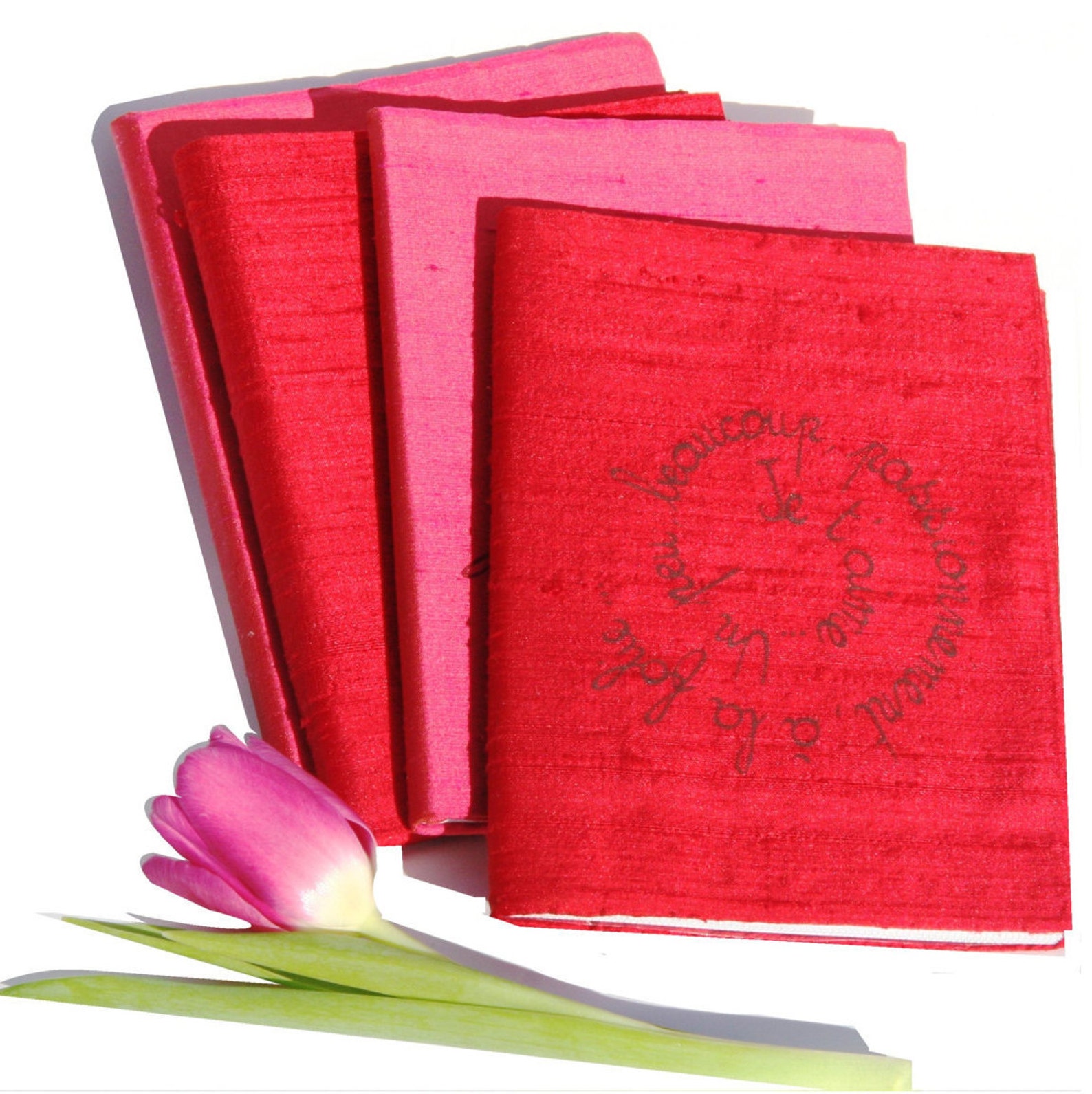 Silk photo album with French love poem. Small 6x4 photo | Etsy