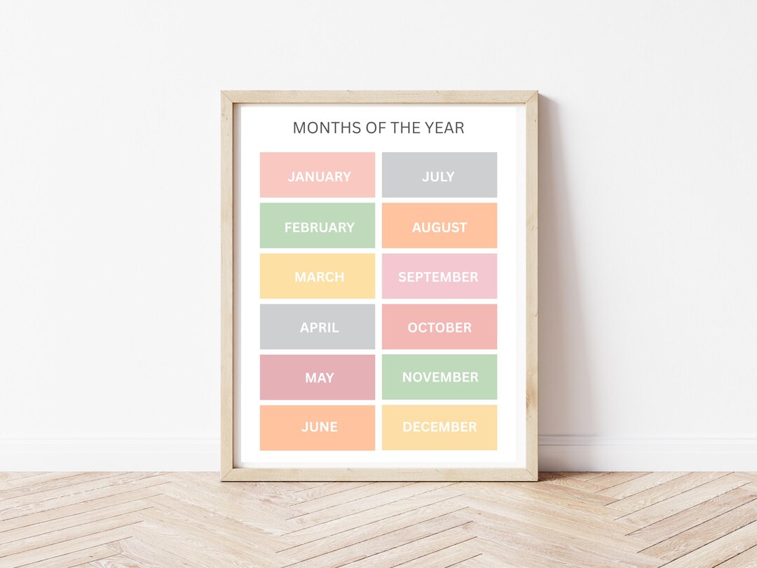 Months of the Year - Pastels - Etsy