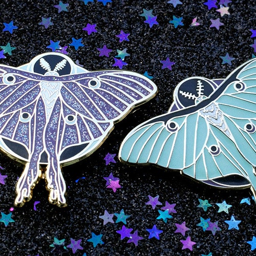 Lunar Moth Hard Enamel Pin | Etsy