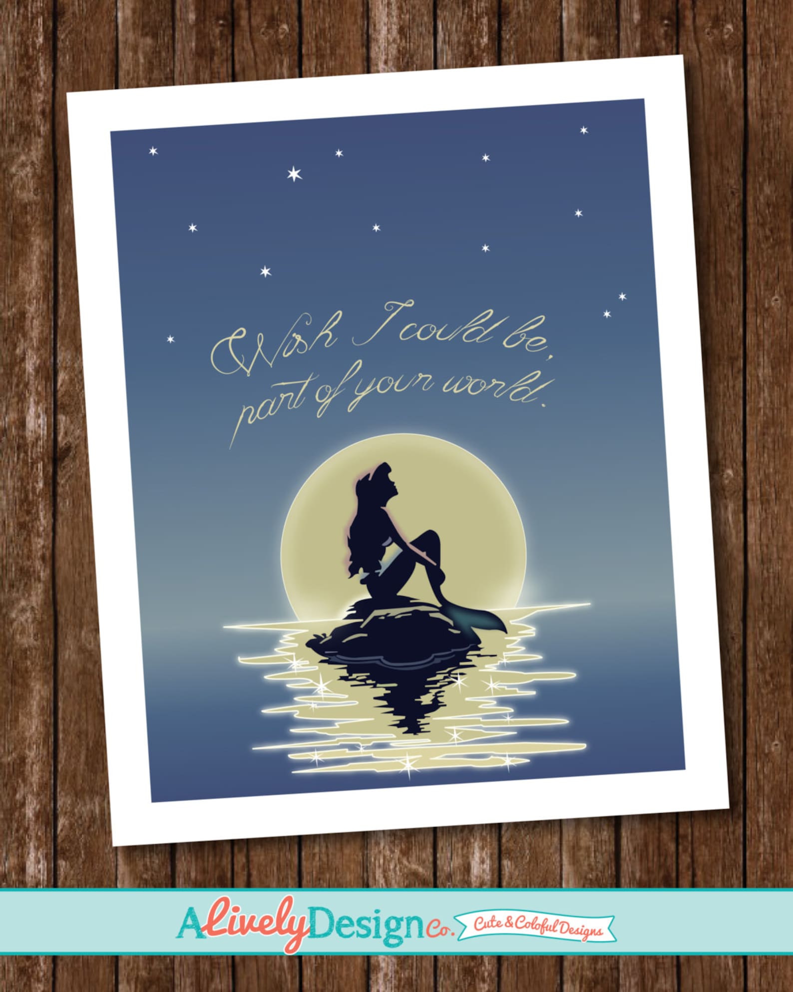 Little Mermaid Poster / Ariel Poster / Little Mermaid Decor / Girls ...