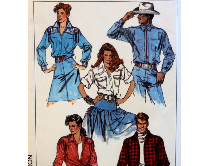 Unisex Western Shirt Pattern, Shaped Yoke, Collar, Collarband, Shaped ...