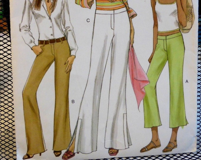 Low Waist Pants Pattern, Boot Cut Hipsters, Front Fly, Side Hem Slits ...