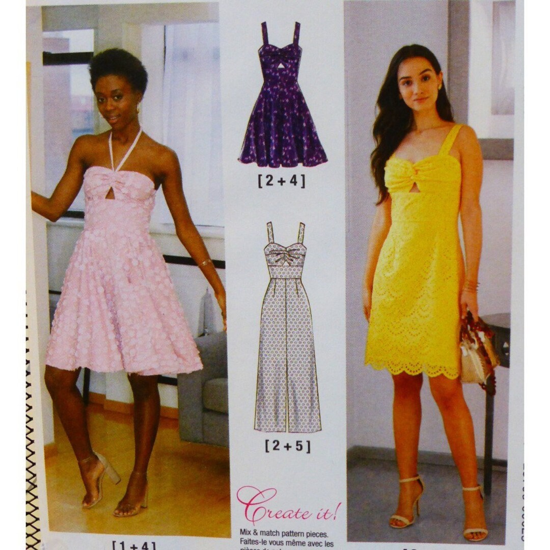Keyhole Bust Evening Dress Pattern, Flared or Fitted Skirt, Neck ...