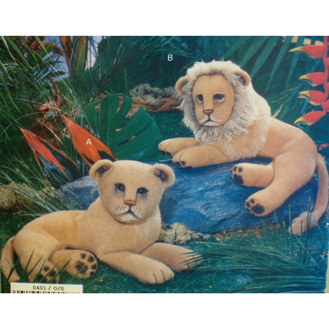 Stuffed Lions Pattern, Toy Lion, Lioness, Decor, Reclining Position ...