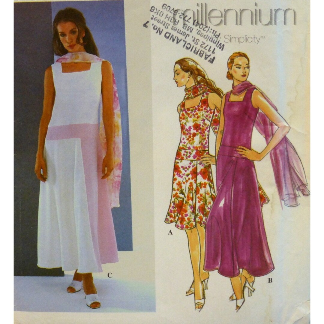 Flapper Style Dress Pattern Low Waist Flared Skirt Side - Etsy