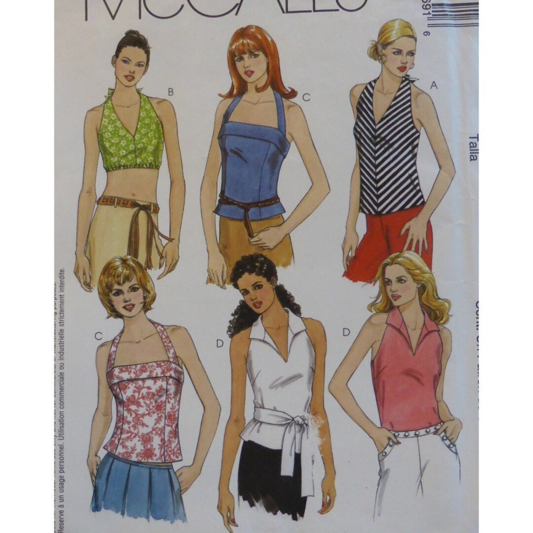 Halter Tops Pattern, Neck Ties, Collars, Waist/ Midriff Length, Bandeau ...