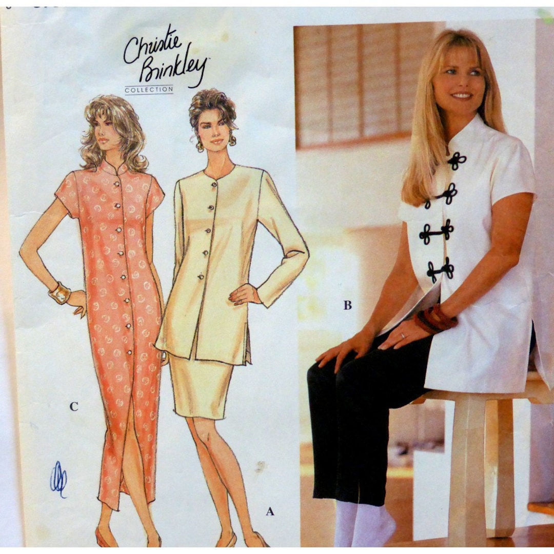 Asian Tunic Pattern, Dress. Cheongsam, Mandarin Collar, Frog Loops ...