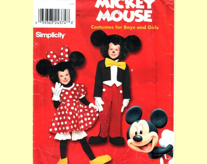 Mickey & Minnie Mouse Costume Pattern, for Children, Mouse Ears, Gloves ...