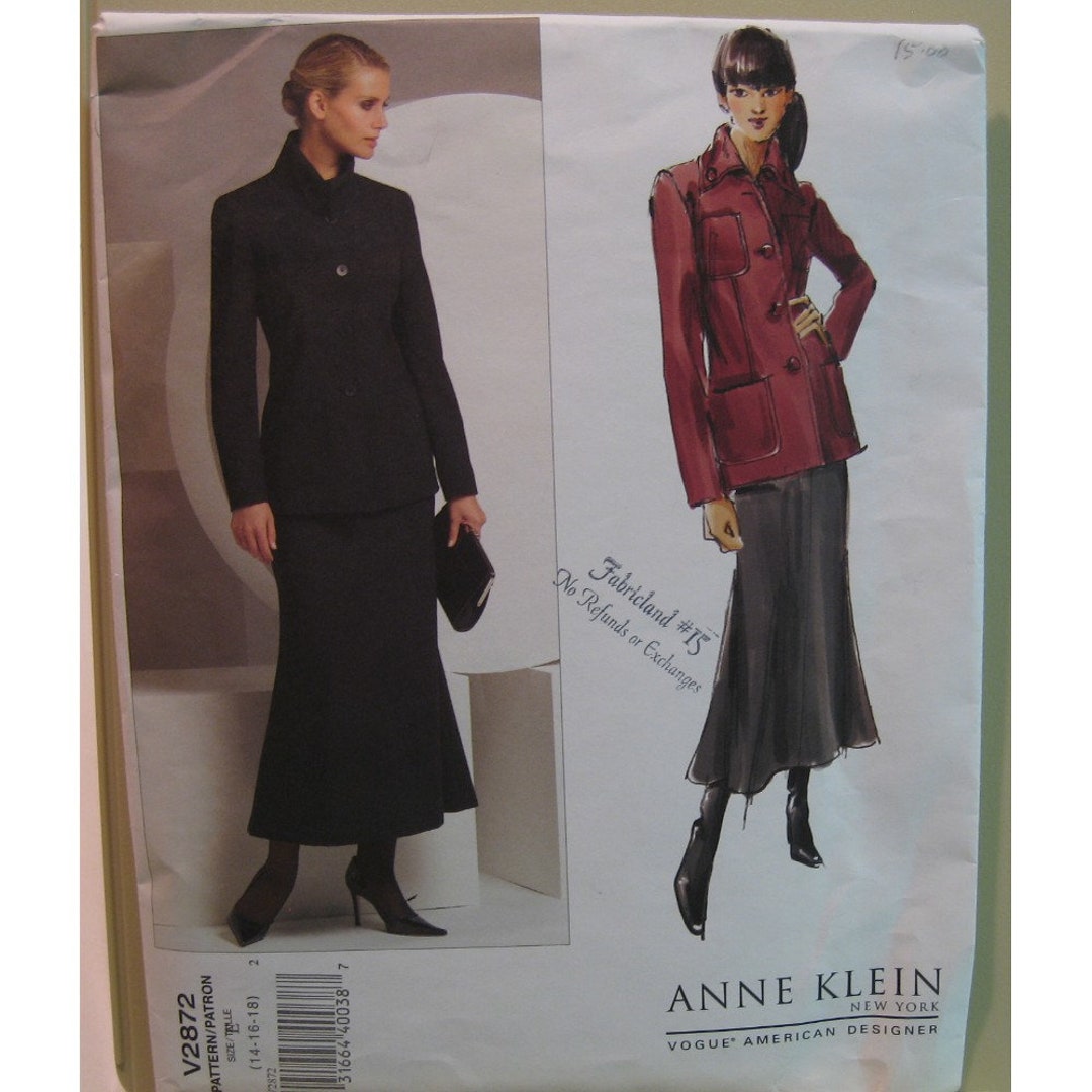 Anne Klein Suit Pattern, Princess Seam Below Hip Jacket, Fitted, Collar ...