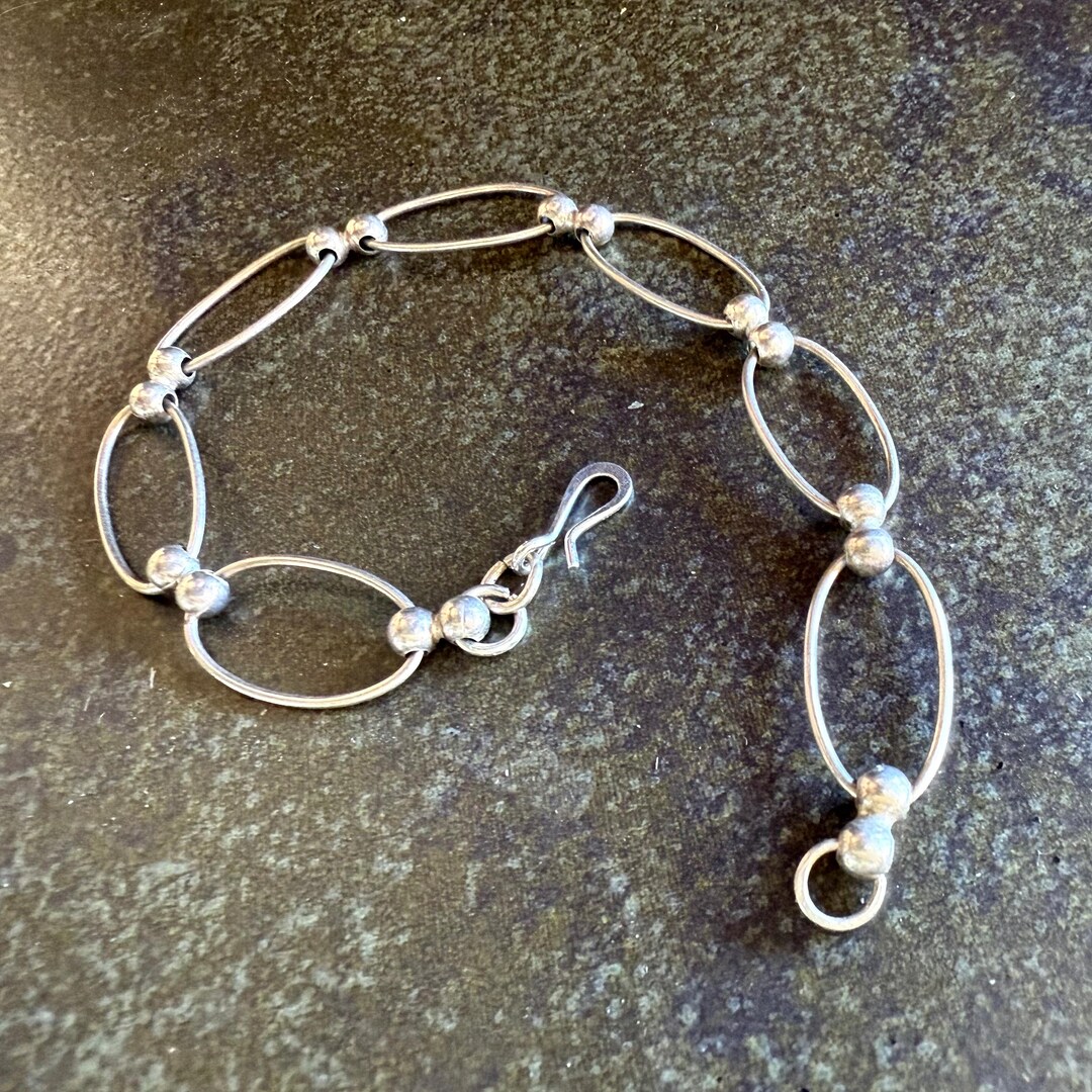 Vintage .925 Sterling Link Chain Bracelet • 7 1/2" - Etsy