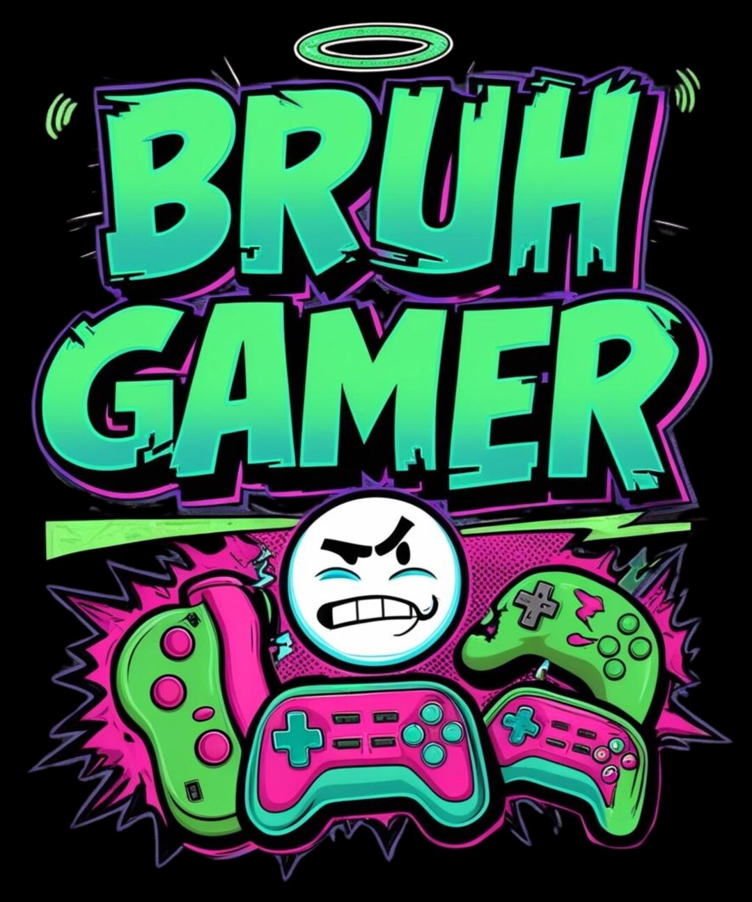 Bruh Gamer Printable Graphic | Funny Gamer Wall Art | Digital Download ...