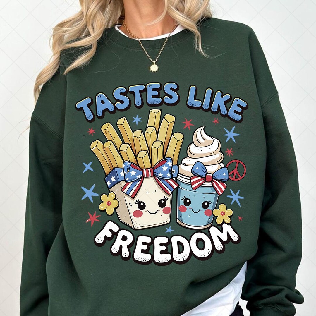 Tastes Like Freedom T-shirt Png Retro Patriotic Fries Milkshake T-shirt ...