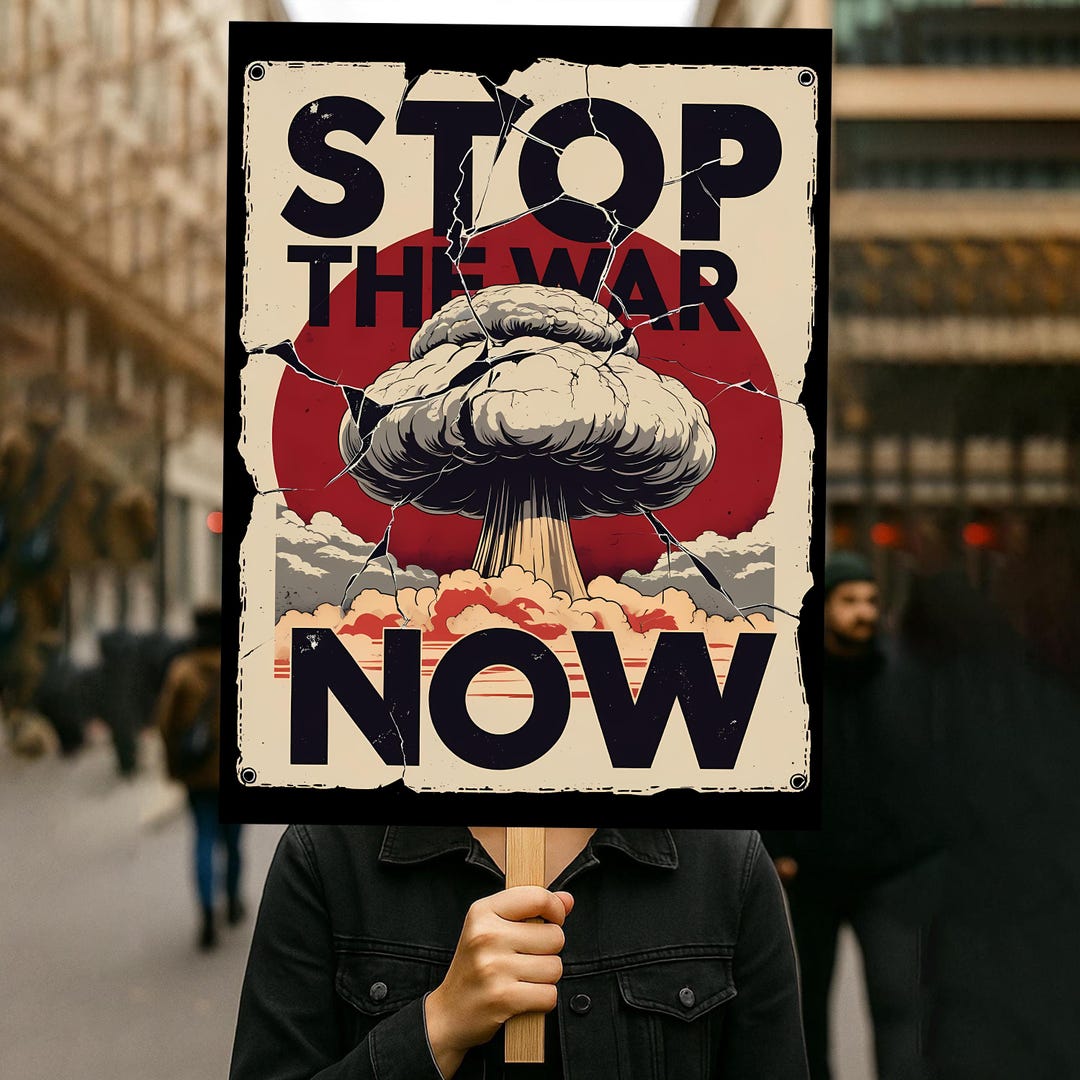 Printable Protest Poster Sign - Stop the War Now - Anti-war Protest ...