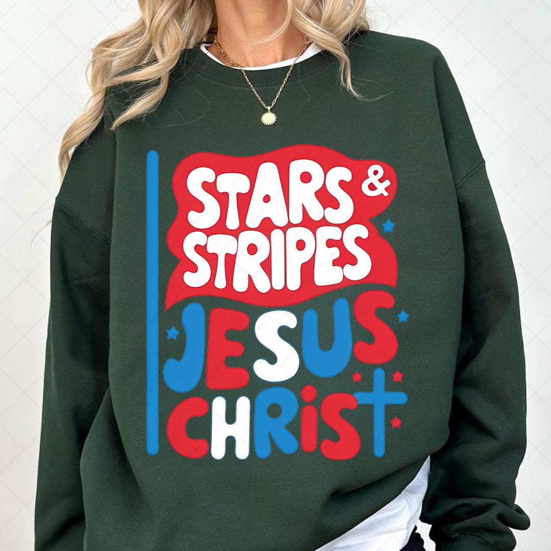 Stars Stripes & Jesus Christ Png, Fourth of July Png, Christian Png ...