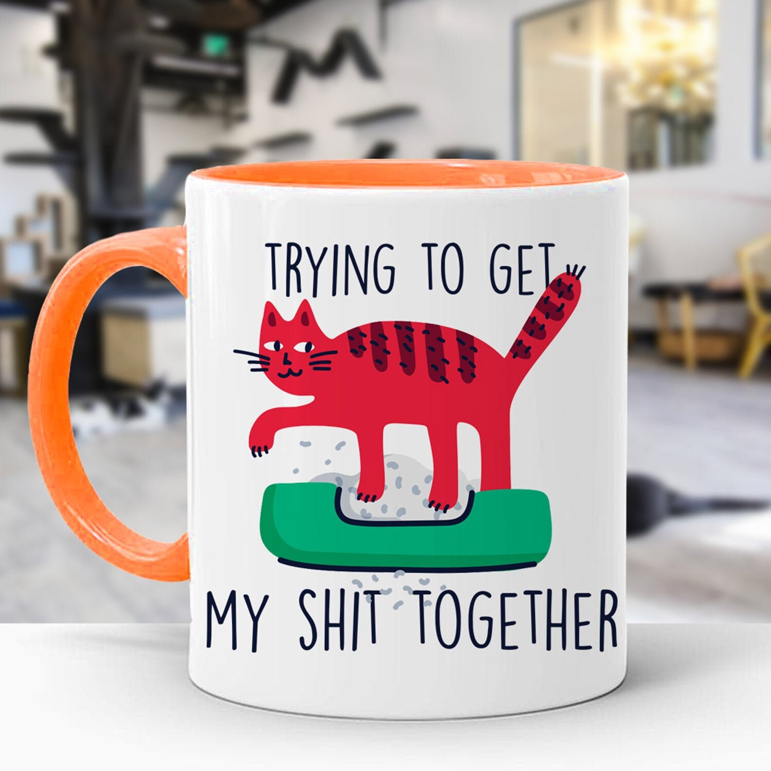 Trying to Get My Shit Together, Funny Cat Mug, 11oz or 15oz - Etsy