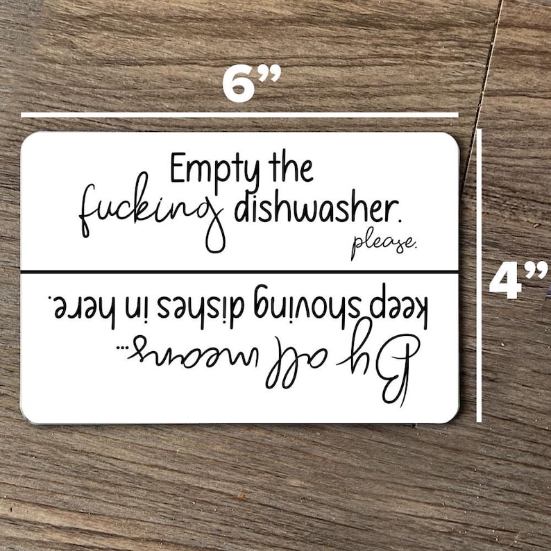 Funny 6x4 Magnet, Dishwasher Magnet, Empty/full Dishwasher - Etsy