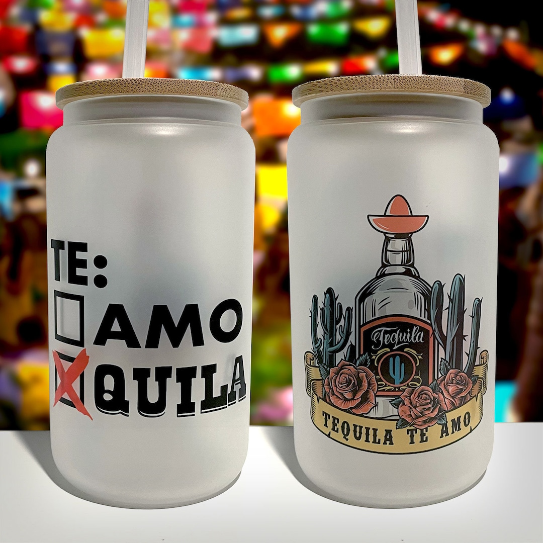 ONE Frosted Beer Can With Bamboo Lid, 18oz, Te Amo Tequila - Etsy