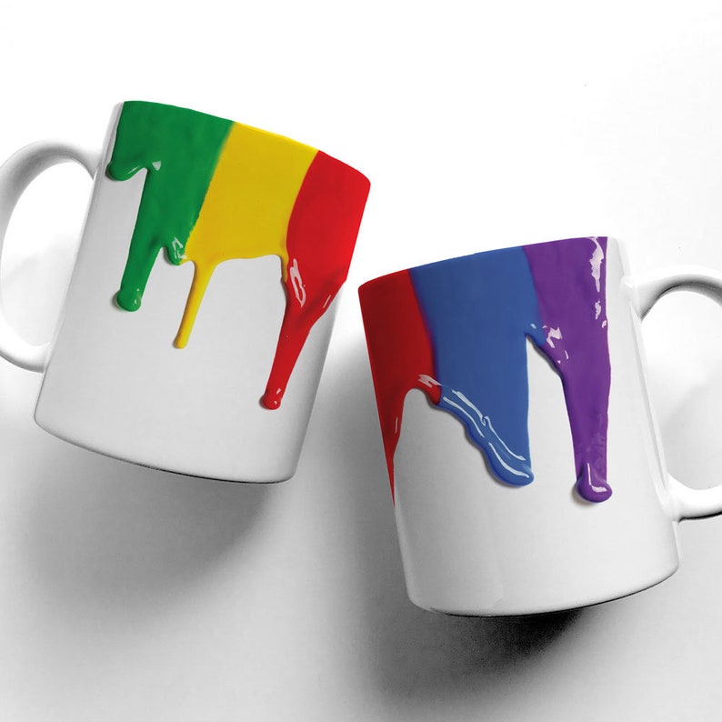 Paint Drips, Artist, Wrap Around Mug, Color Accent Mug - Etsy