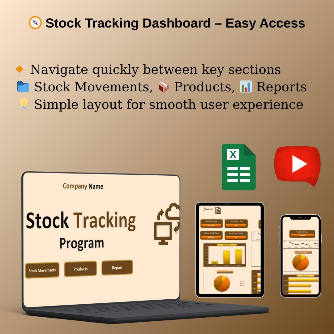 Stock Tracking System for Small Business | Excel Inventory Tracker With ...