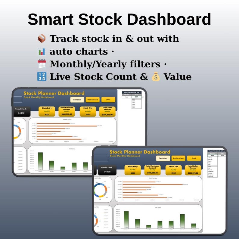 All-in-one Excel Stock Tracker | Inventory Management Dashboard | in ...
