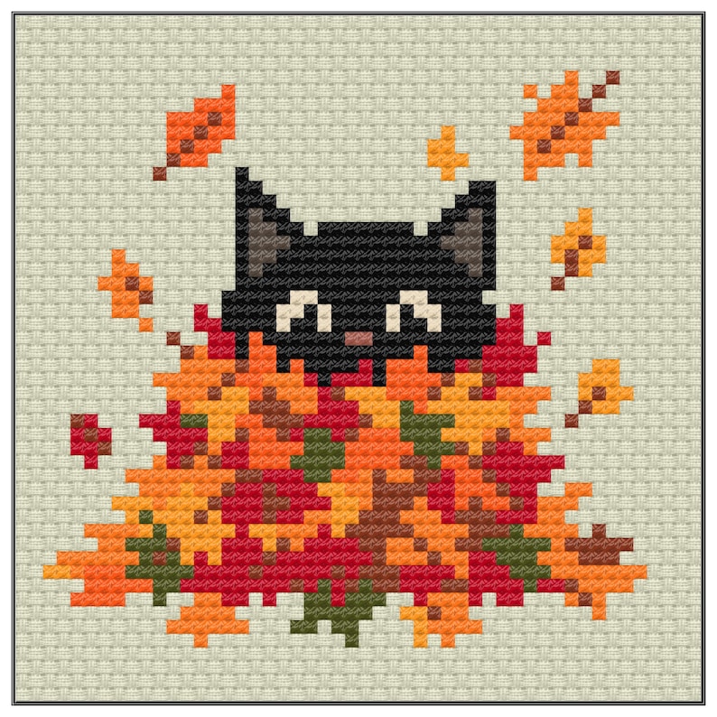 Ultimate Autumn Cats Collection – 9 Cross Stitch Patterns – Fall PDF ...