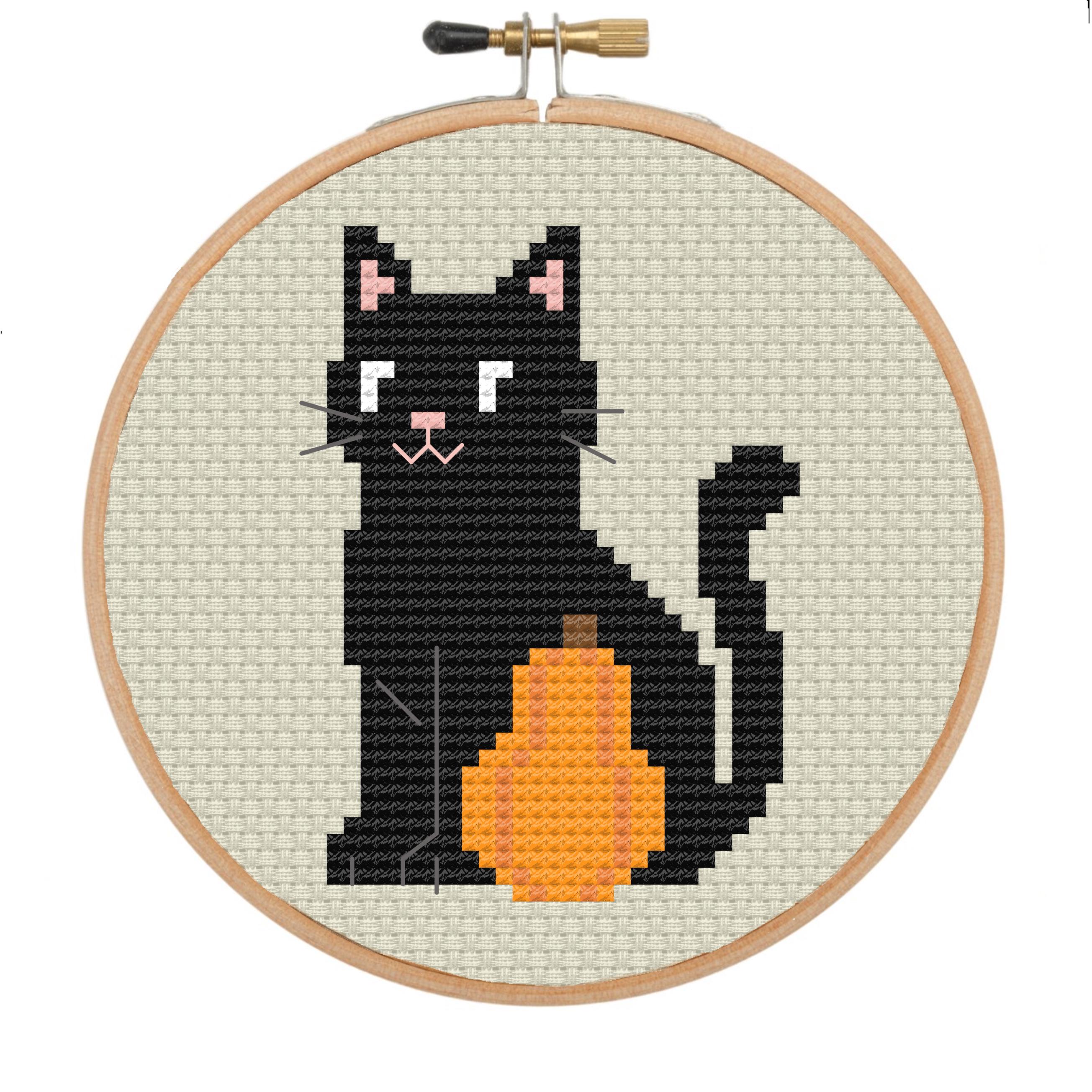 Autumn Stitch Trio – 3 Patterns – Fall Cats Cross Stitch Pattern Bundle ...