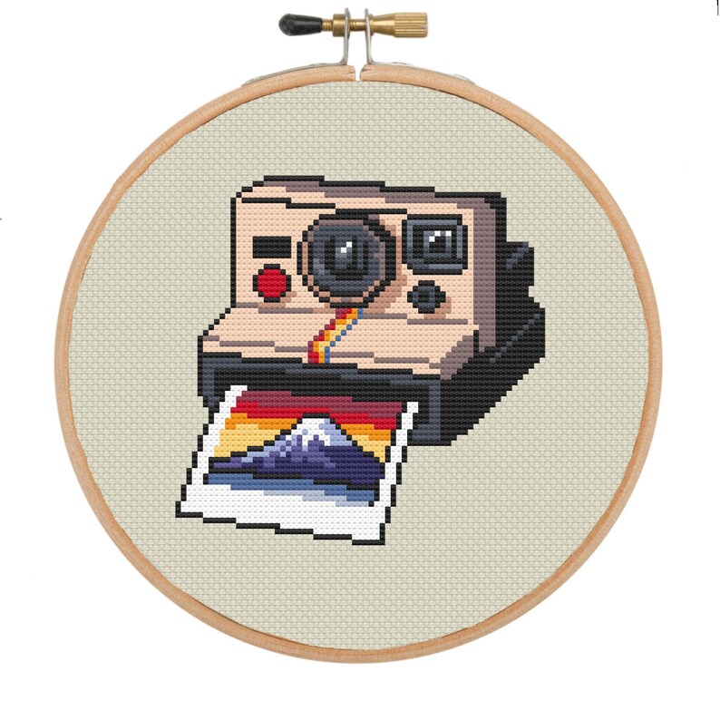 Snapshot of Color – Retro Instant Camera Cross Stitch Pattern PDF ...