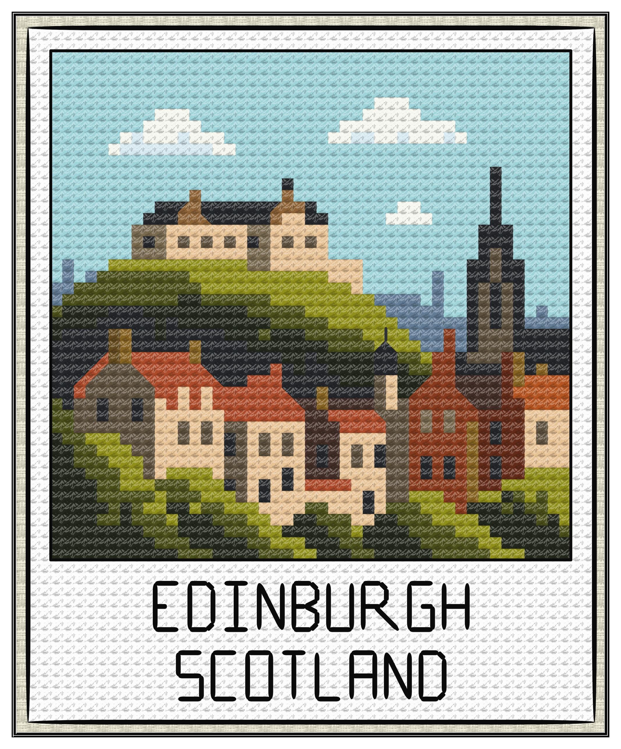 Edinburgh Castle Cross Stitch Pattern: Travel Snapshot - Scotland ...