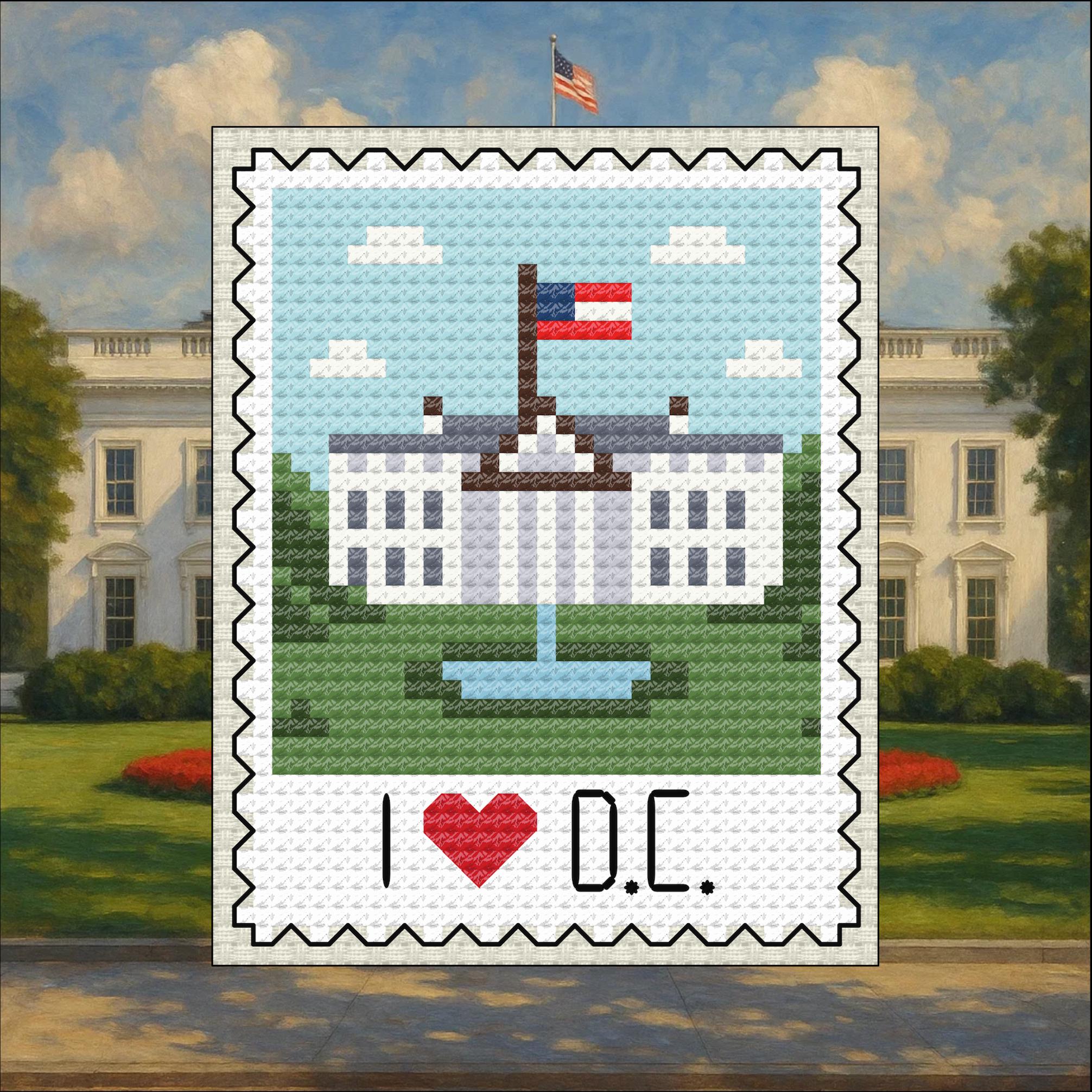 Washington DC Cross Stitch Pattern: Whitehouse, Patriotic Souvenir (PDF ...