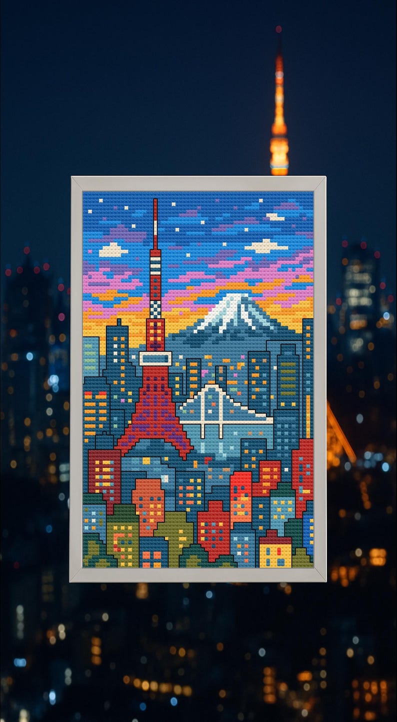 Tokyo Dreams in Thread - Pixel Art Cross Stitch Pattern PDF – Japan ...