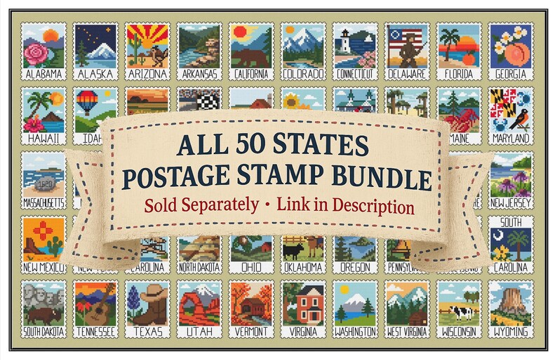 Plymouth Rock Cross Stitch Pattern: Massachusetts Postage Stamp ...