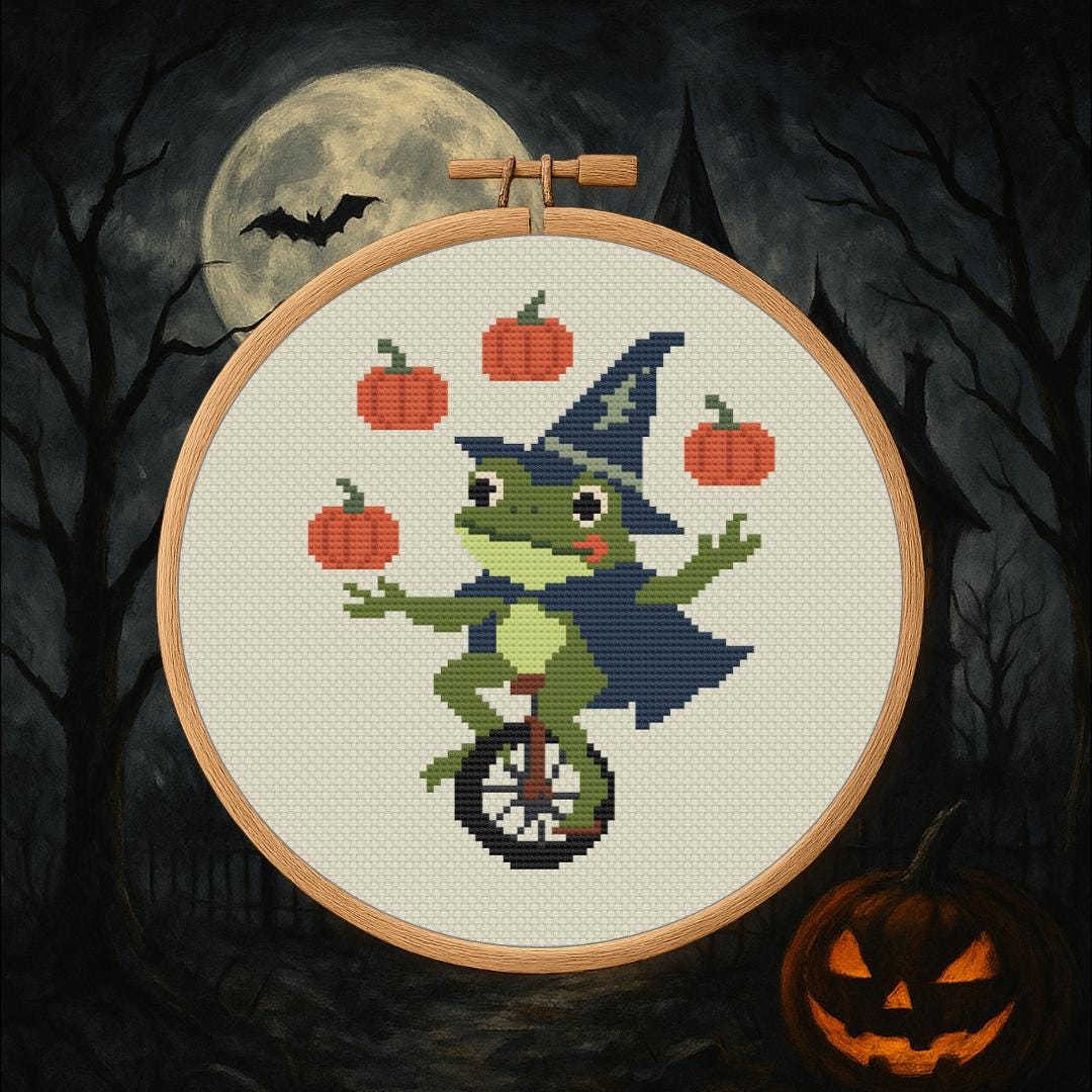Spooky Circus Frog – Cross Stitch Pattern PDF – Digital Download - Etsy
