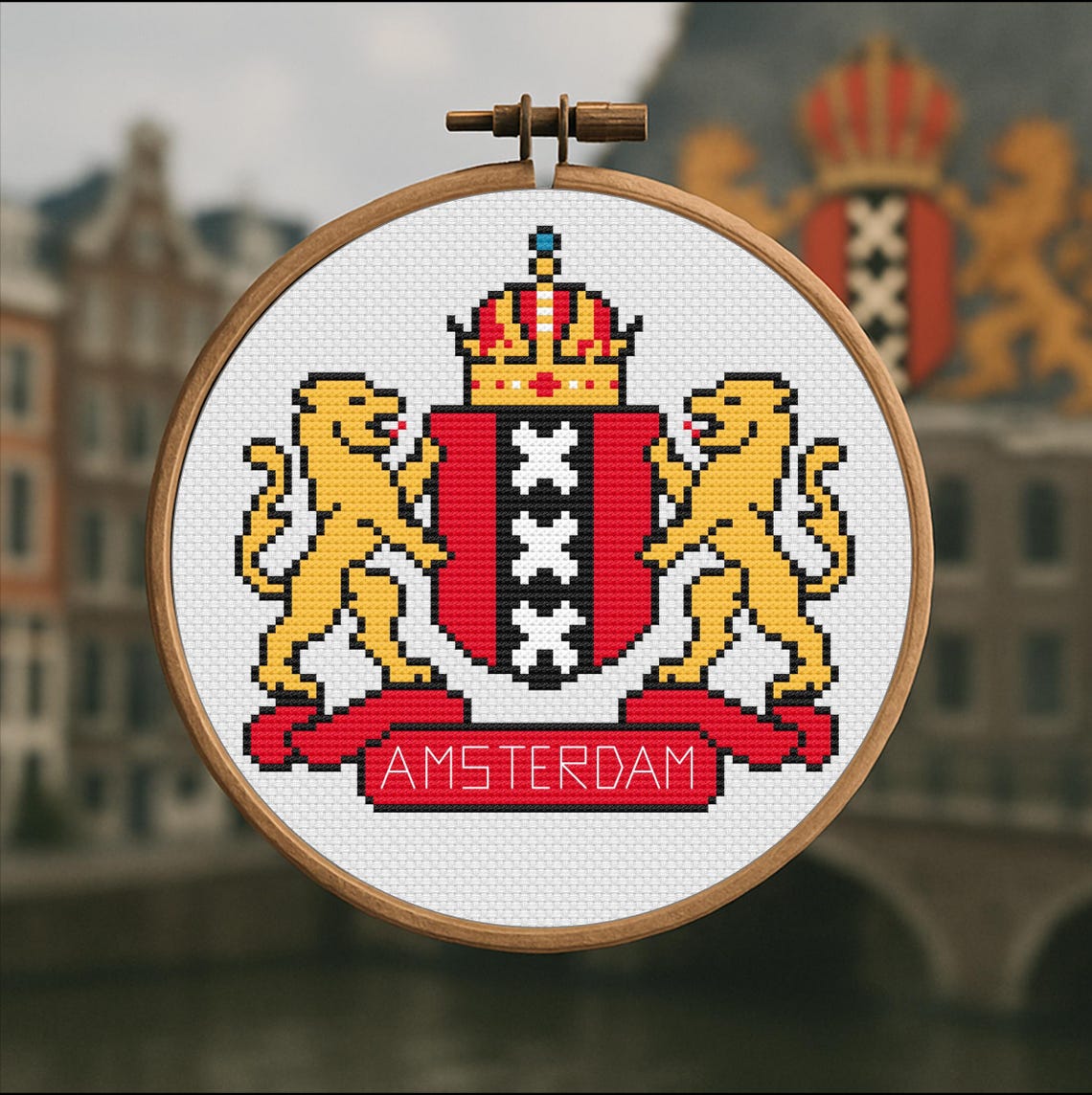 Stitching the Symbol of Amsterdam – Pixel Art Cross Stitch Pattern PDF ...