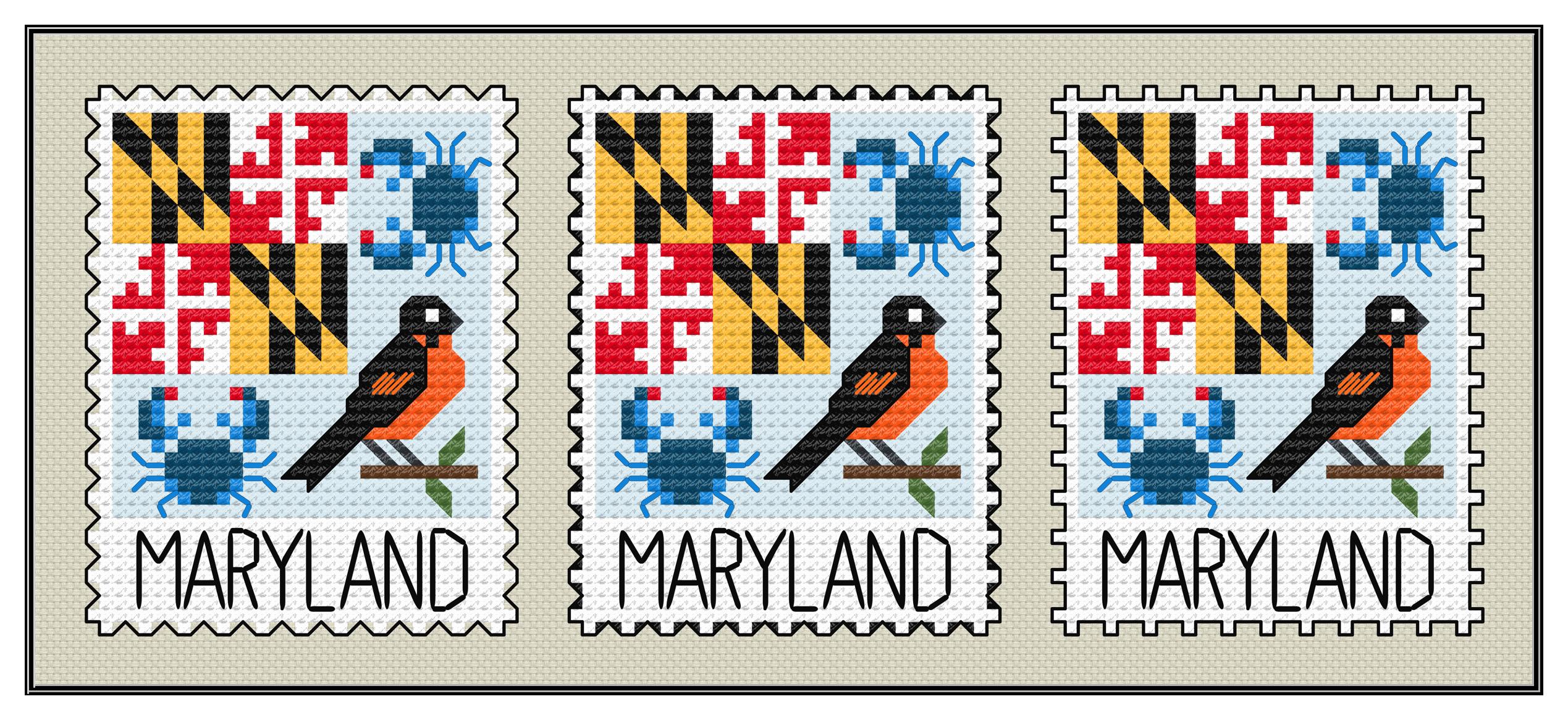 Maryland Cross Stitch Pattern: Blue Crab, Oriole, State Flag (PDF ...