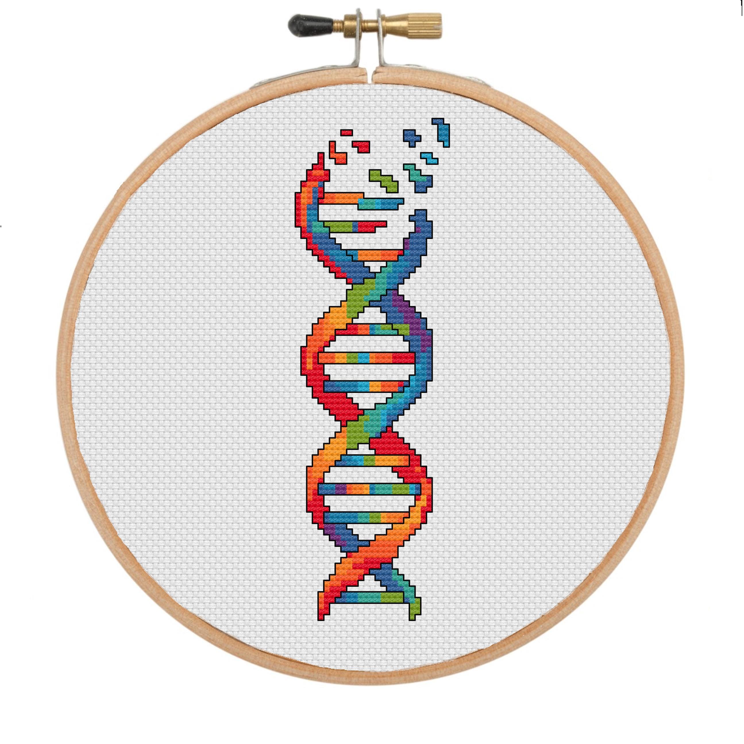 Unwind the Helix – DNA Cross Stitch Pattern PDF – Geeky Science Art ...