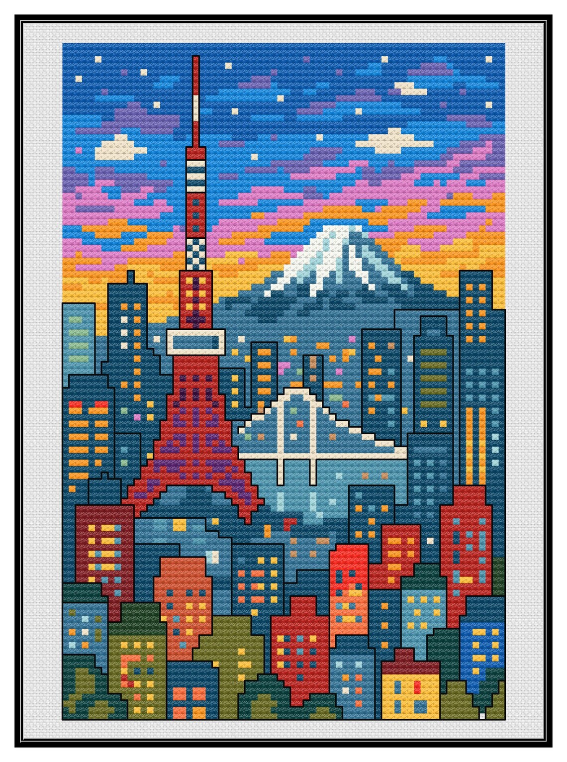 Tokyo Dreams in Thread - Pixel Art Cross Stitch Pattern PDF – Japan ...