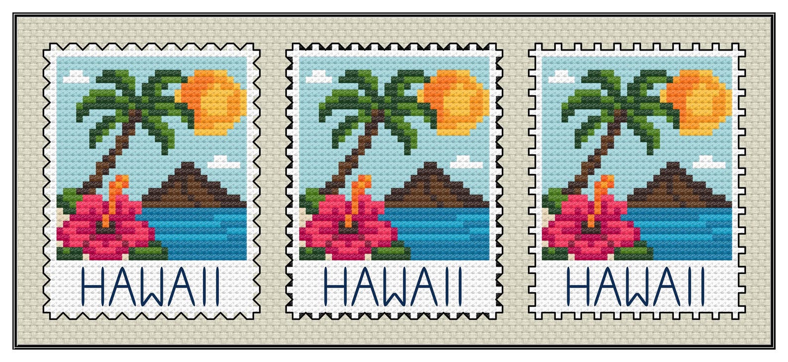 Aloha in Every Stitch – Hawaii Cross Stitch Pattern PDF – US State ...