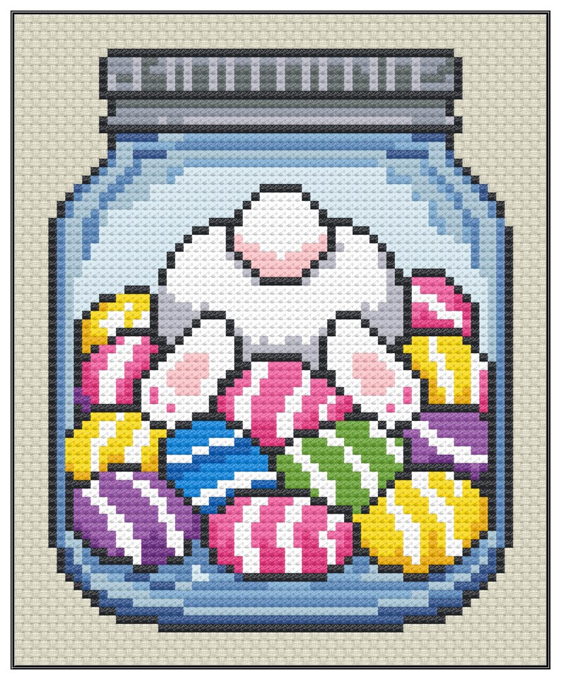 Easter Bunny & Colorful Eggs Cross Stitch Pattern PDF – Digital ...