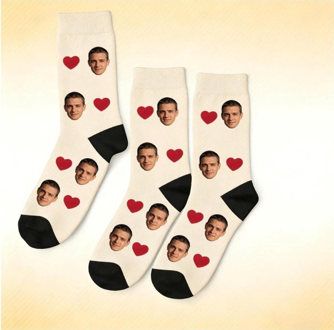 Custom Photo Sokcs, Him or Best Friends, Face Socks, Personalized Photo ...