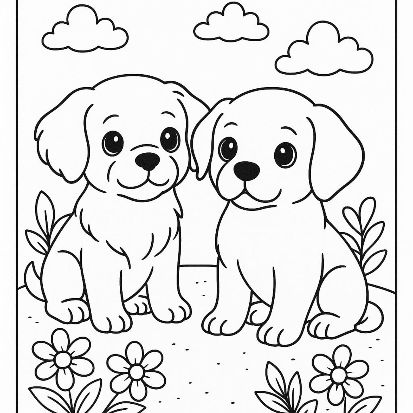 Dog Coloring Pages | 10 Count | Digital Download | Printable PDF | Kids ...