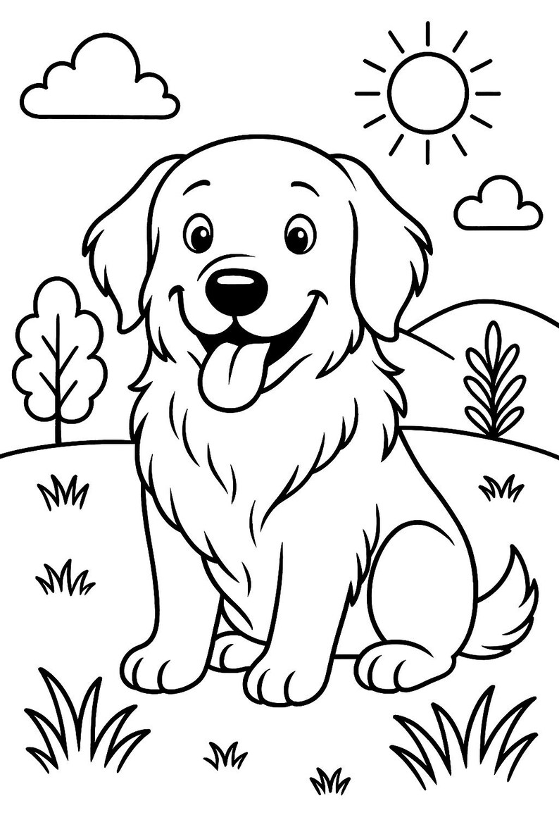 Dog Coloring Pages | 10 Count | Digital Download | Printable PDF | Kids ...