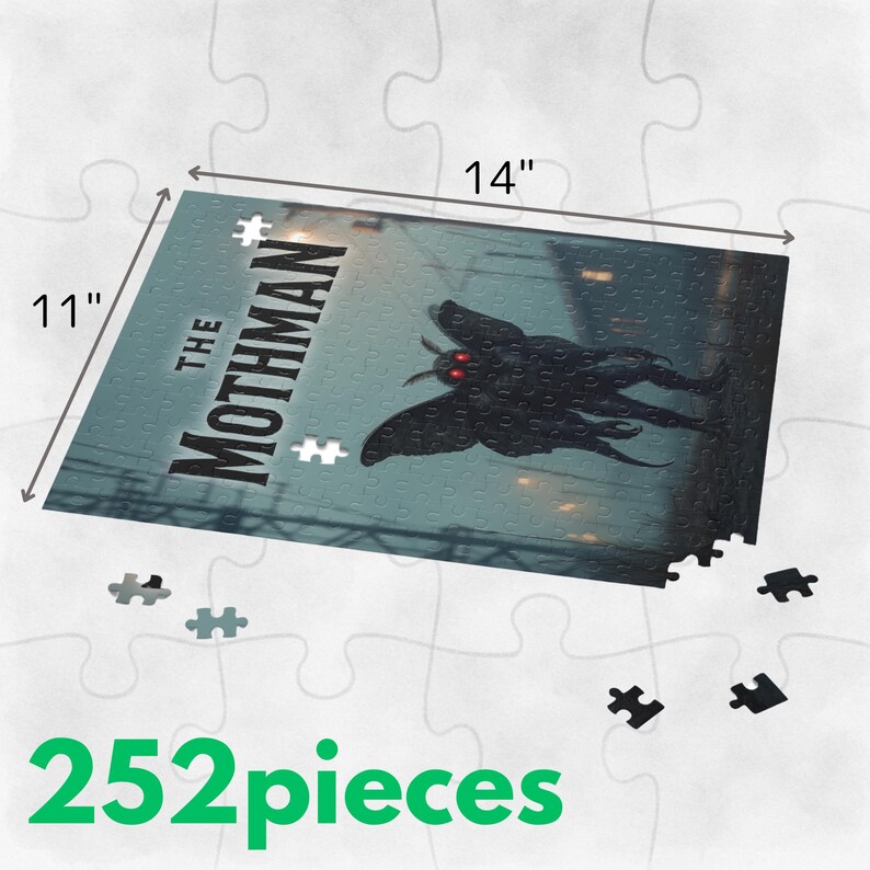 The Mothman Puzzle - Cryptid Horror Jigsaw With Red Eyes - 120,252,500 ...