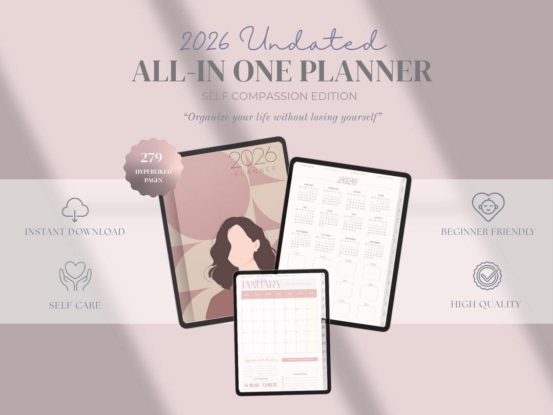 All-in-one Productivcity & Wellness Planner | Undated Organizer for ...