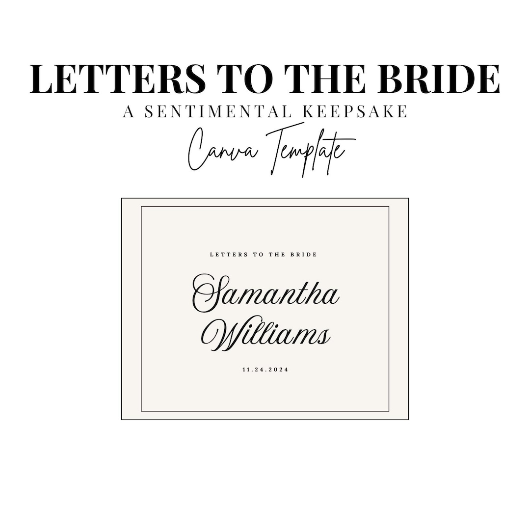 Letters to the Bride Template - Etsy
