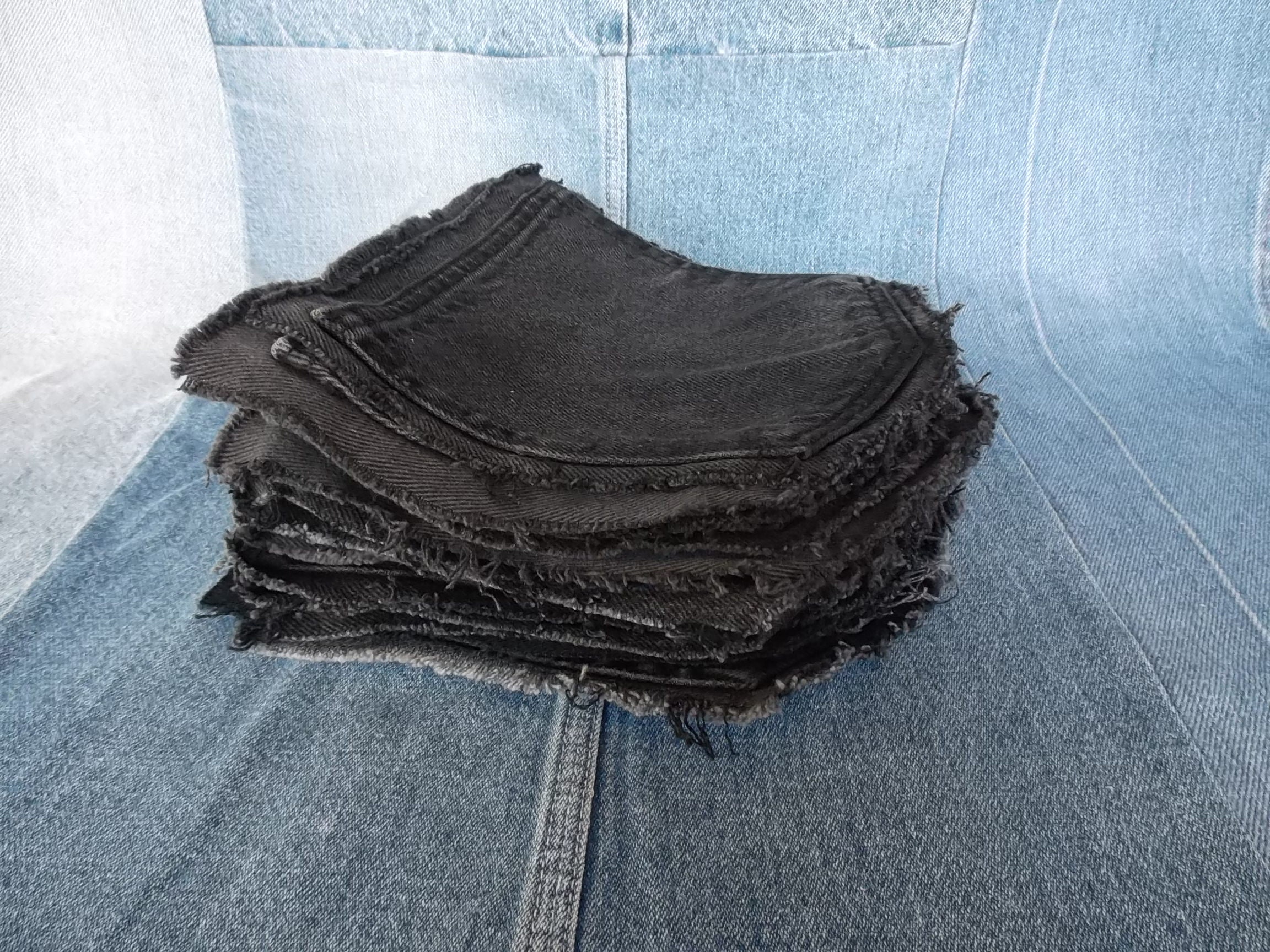 Set of 4 Denim Pocket Coasters, Chose Black Jeans or Blue Jeans ...