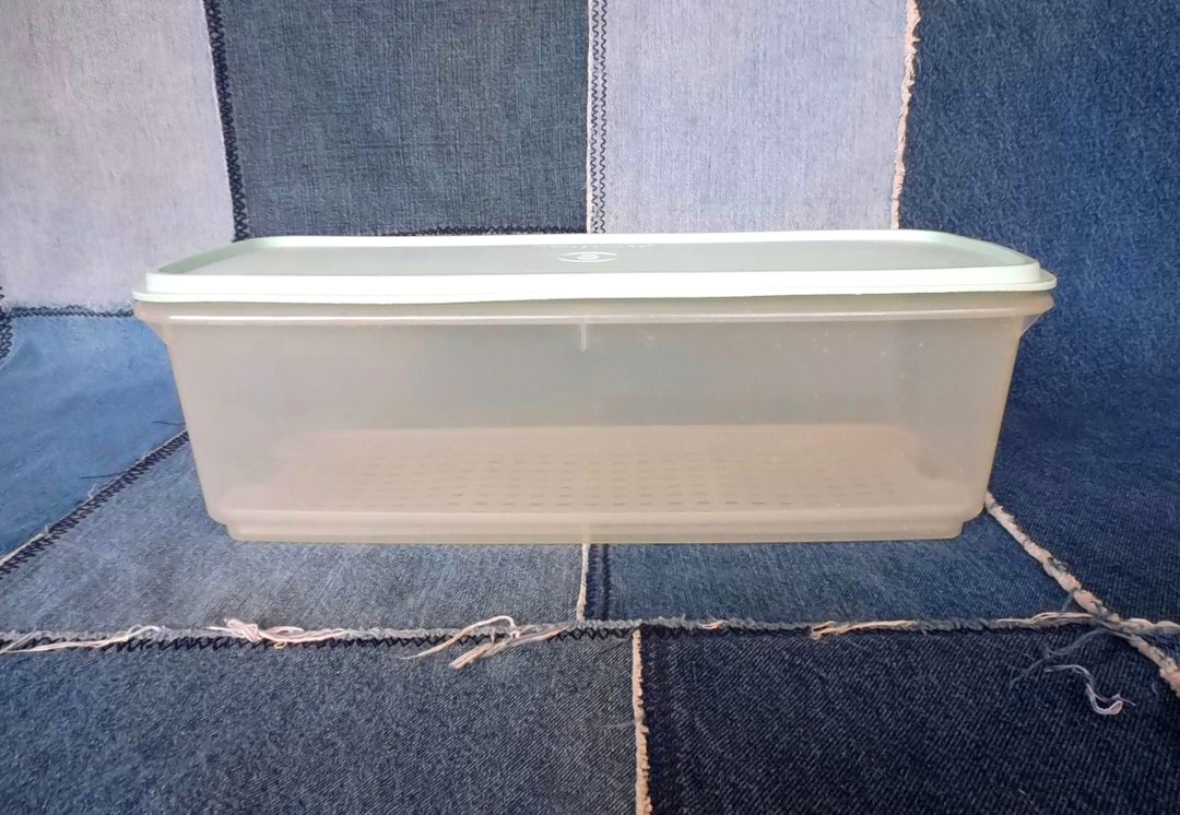 Vintage Tupperware Easy Crisp Veggie Crisper, Clear With Mint Green ...