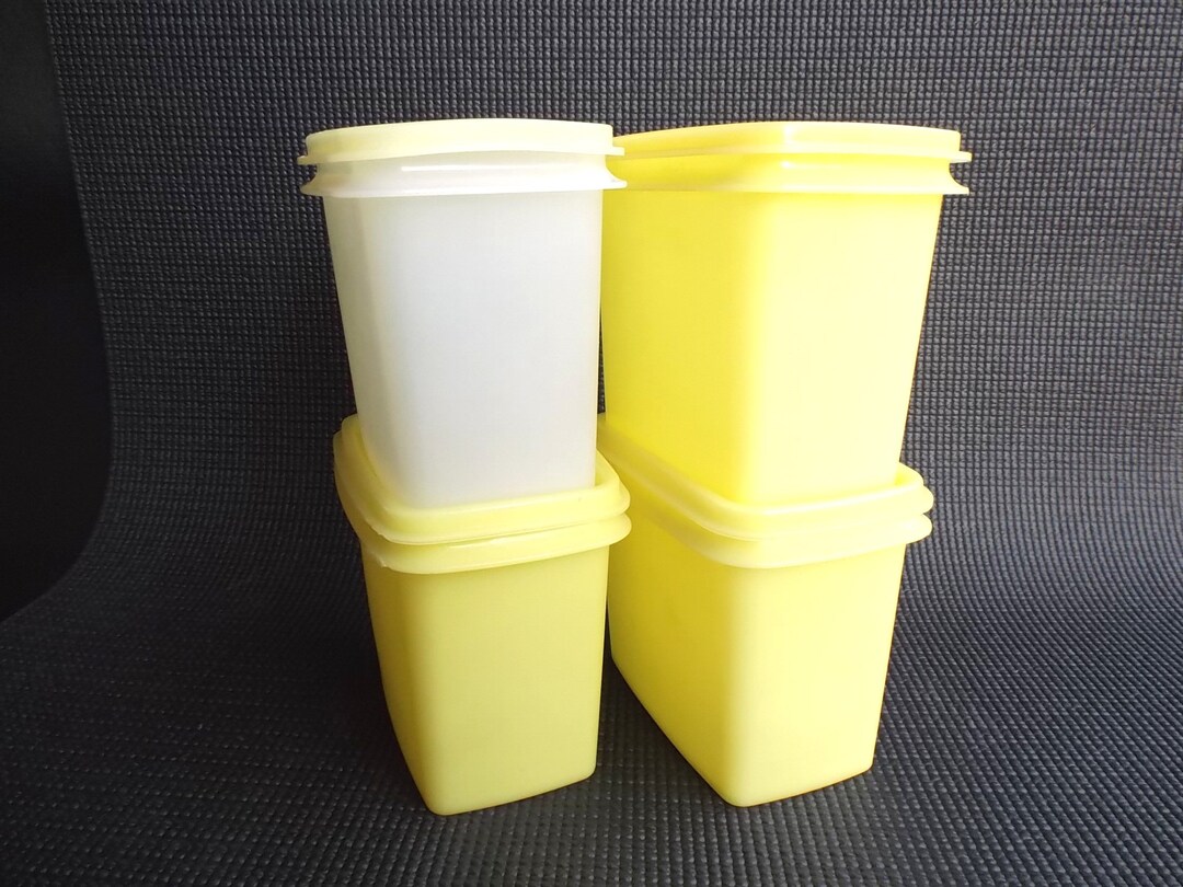 Small Tupperware Containers, Set of 4 Vintage Shelf Savers Yellow and ...