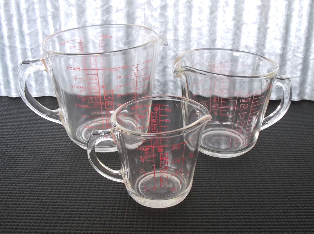 Set of 3 Vintage Pyrex Measuring Cups, 4 Cup Number 532, 2 Cup Number ...