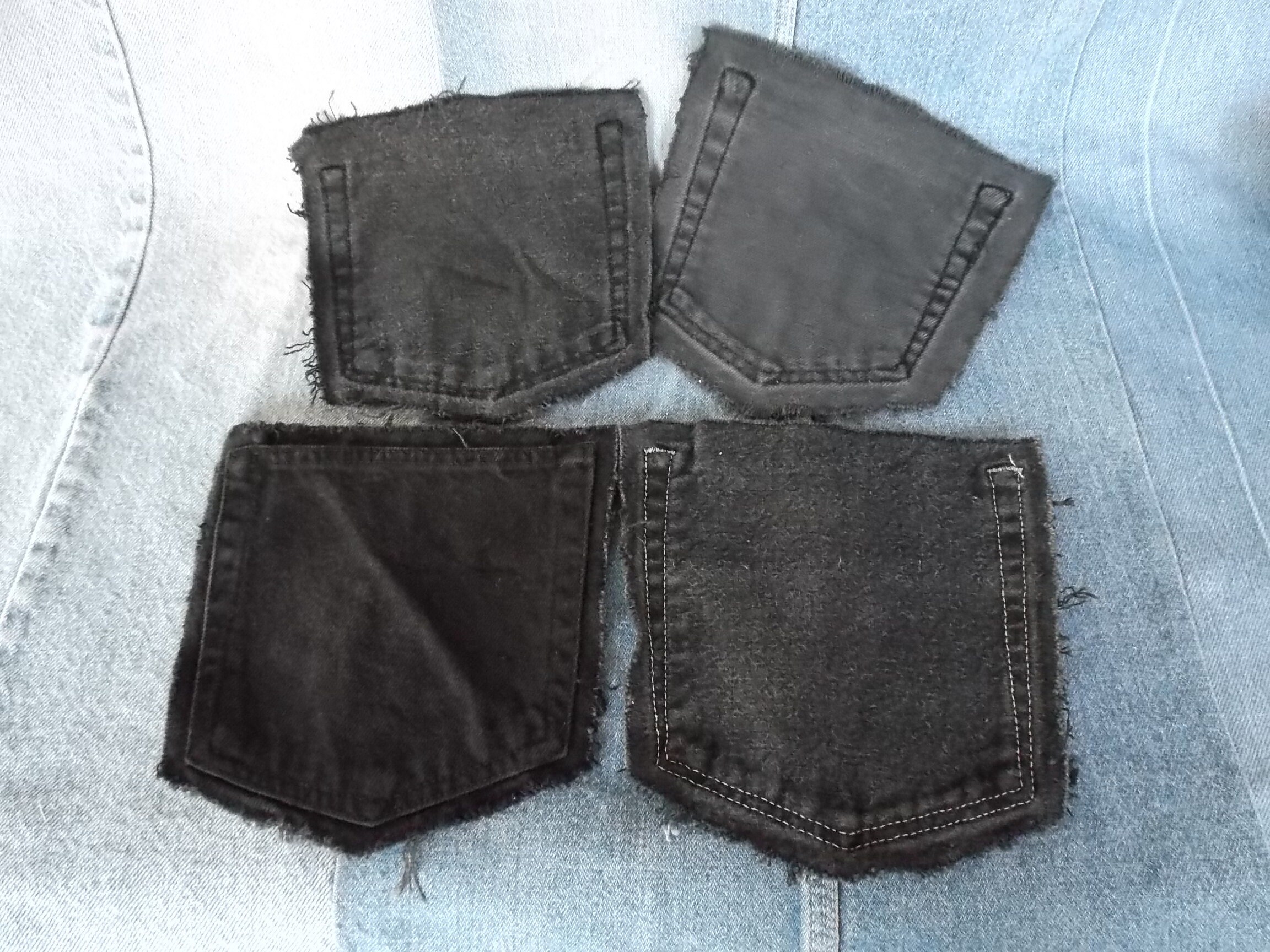Set of 4 Denim Pocket Coasters, Chose Black Jeans or Blue Jeans ...